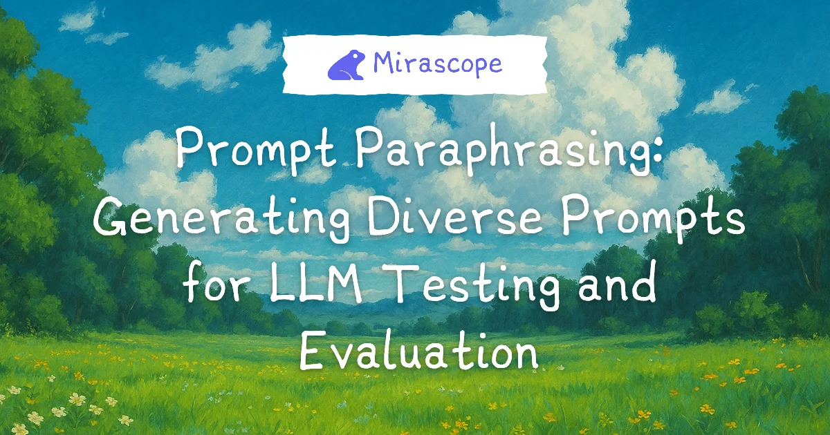 Prompt Paraphrasing: Generating Diverse Prompts for LLM Testing and ...